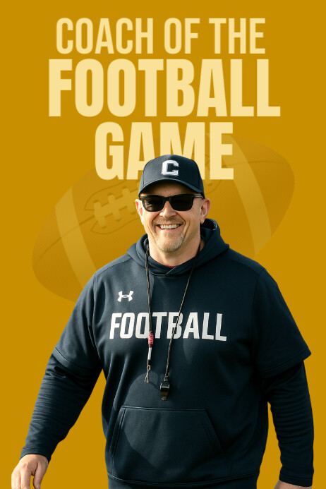 Copy of Orange Professional Football Coach Poster | PosterMyWall