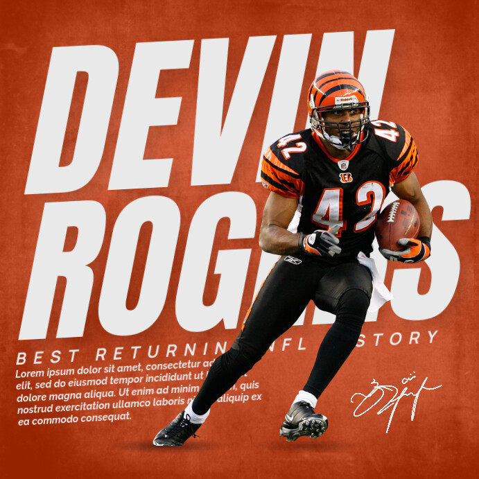 Copy of Orange Professional Football Player Signing Template Instagram ...
