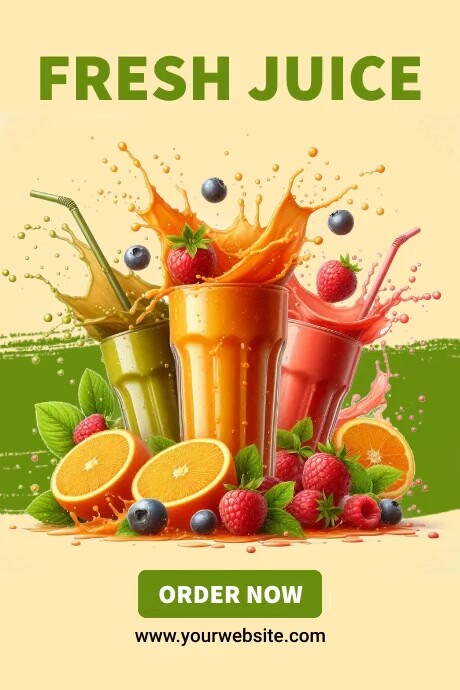 Orange Professional Fresh Juice Poster Template | PosterMyWall