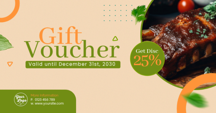 Orange Professional Gift Voucher Facebook Shared Image Template ...