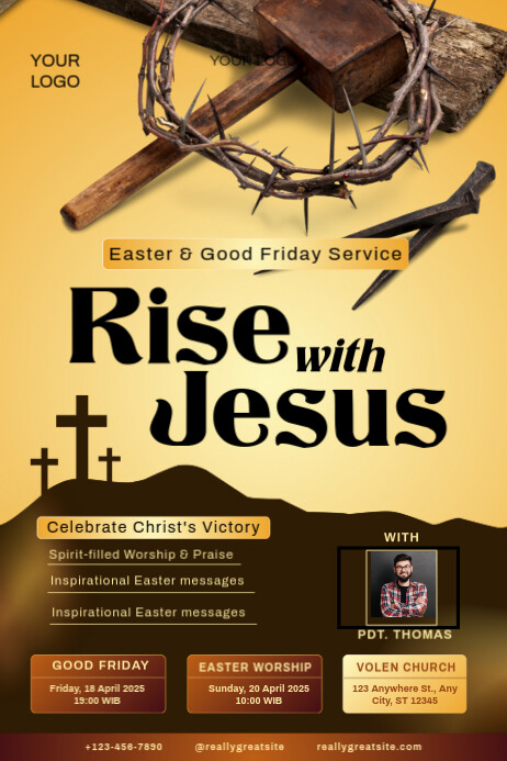 Orange Professional Good Friday Poster Template | PosterMyWall