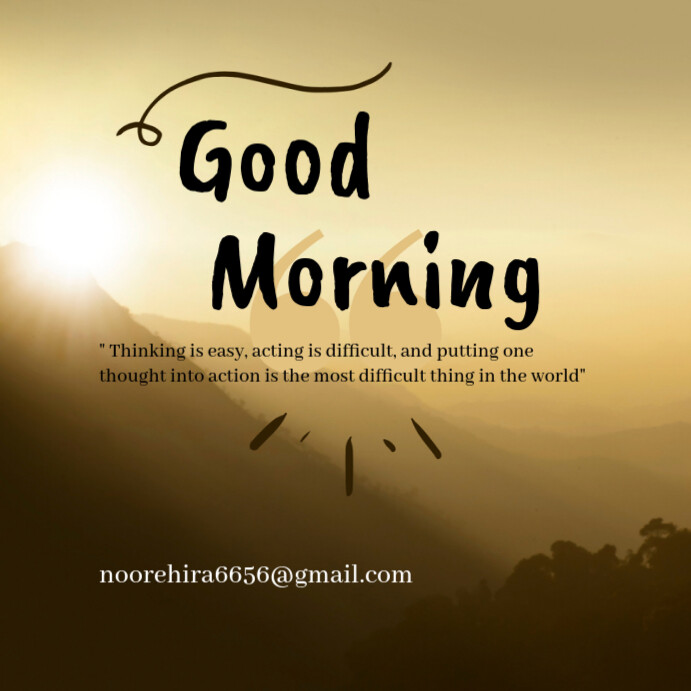 Orange Professional Good Morning Wish Cards Instagram Post Template ...