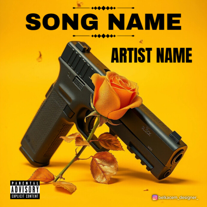 Plantilla de Orange Professional Gun And Roses Album Cover | PosterMyWall