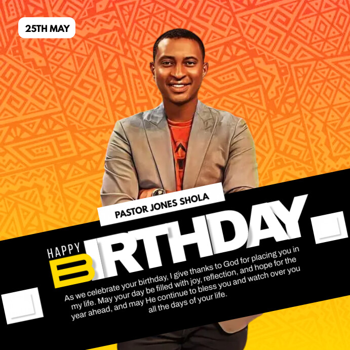Plantilla de Orange Professional Happy Birthday, Happy Bir | PosterMyWall