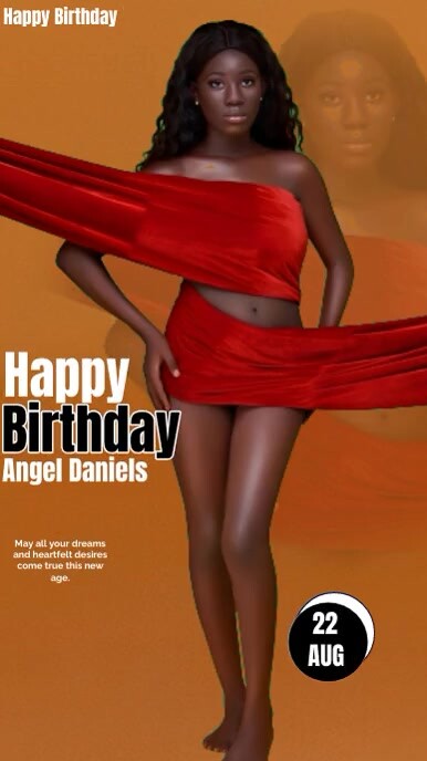 Copy of Orange Professional Happy Birthday Graphics D | PosterMyWall