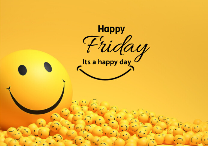 Plantilla de Orange Professional Happy Friday A4 | PosterMyWall