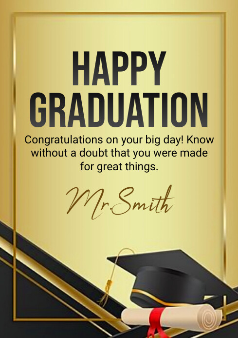 Orange Professional Happy Graduation A4 Template | PosterMyWall