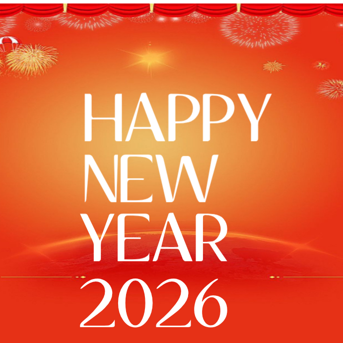 Orange Professional Happy New Year 2026 Celebration Poster Instagram ...