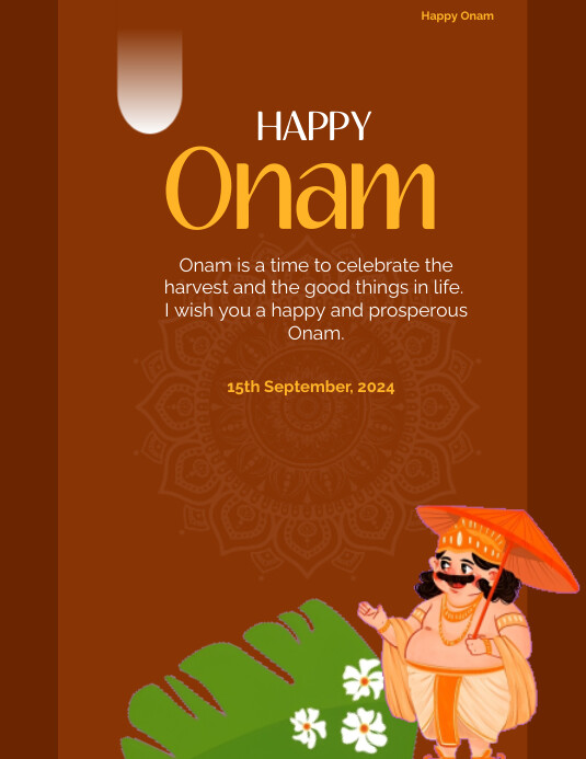 Orange Professional Happy Onam Flyer (us Lett Template | PosterMyWall