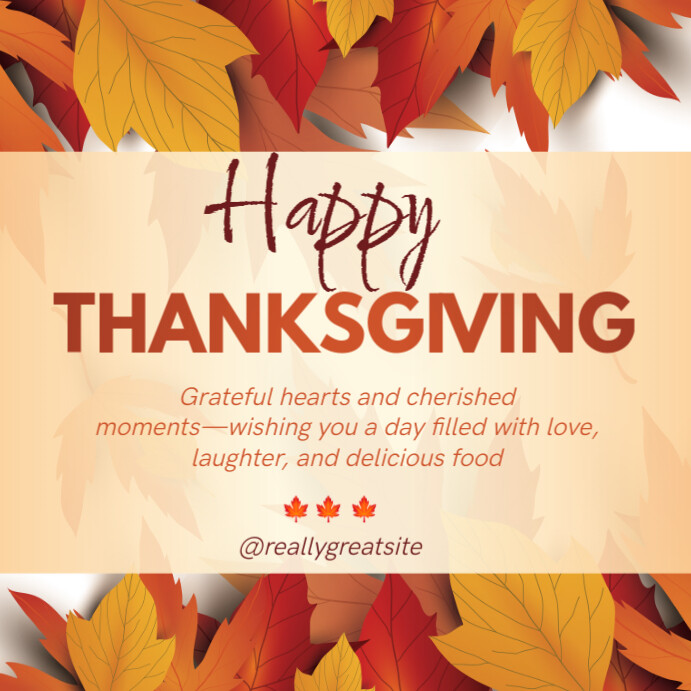 Orange Professional Happy Thanksgiving Wishes Instagram Post Template | PosterMyWall