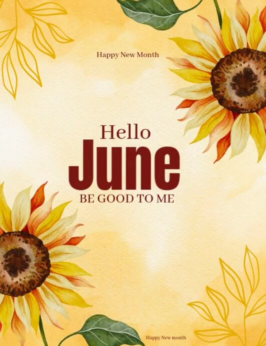 Copy of Orange Professional Hello June Templates Flyer (us Letter ...