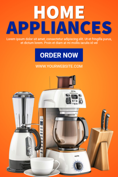 Copy of Orange Professional Home Appliances Poster | PosterMyWall