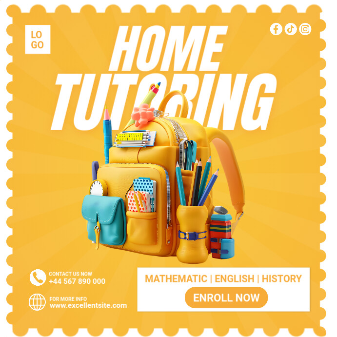 Copy of Orange Professional Home Tutoring ads Instagram Post | PosterMyWall