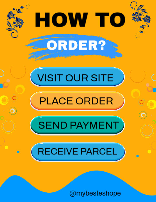 Copy of Orange Professional How To Order Flyer (us Letter) | PosterMyWall