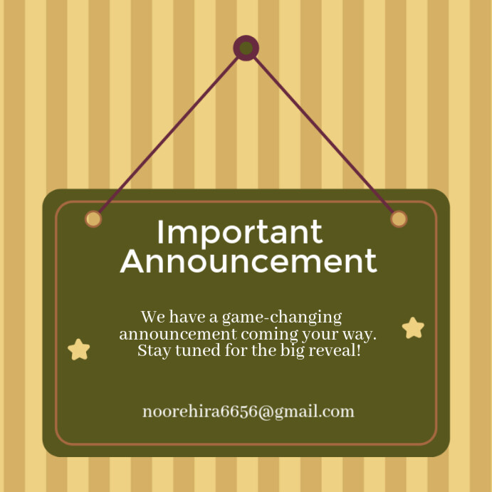 Orange Professional Important Announcement Background Instagram Post ...