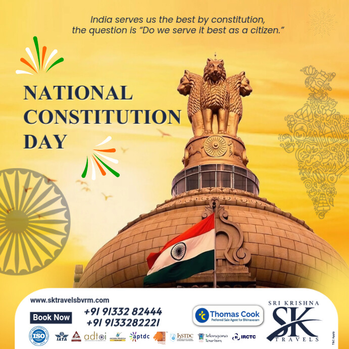 Orange Professional Indian Constitution Day Instagram Post Template ...