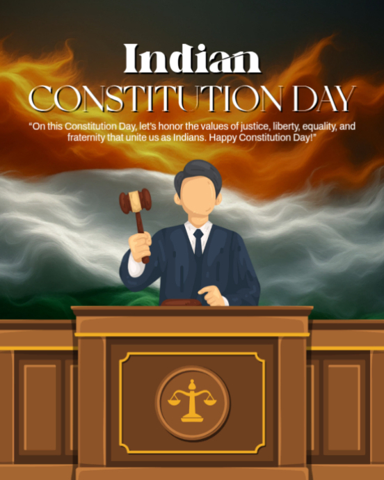 Orange Professional Indian Constitution Day Online Wish Flyer Template ...