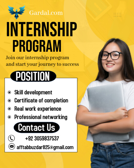 Copy of Orange Professional Internship Poster Design Instagram Portrait ...