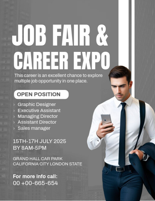 Orange Professional Job Fair Promotion Template Des Flyer (us Letter ...