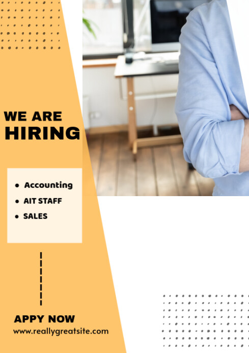 Orange Professional Job Hiring Post A4 Template | PosterMyWall
