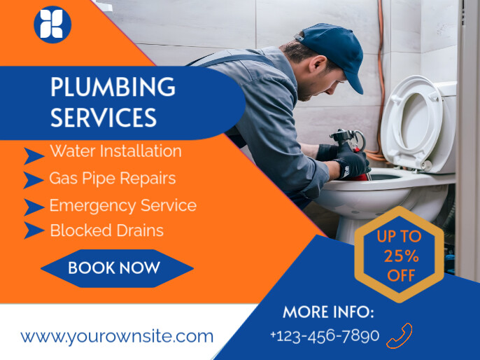 Orange Professional Licensed Plumber Promo Presentation Template ...