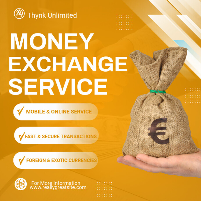 Copy of Orange Professional Money Exchange Service Instagram Post ...