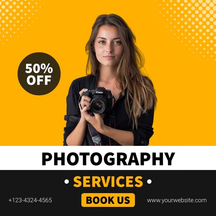 Copy of Orange Professional Photography Service Insta | PosterMyWall