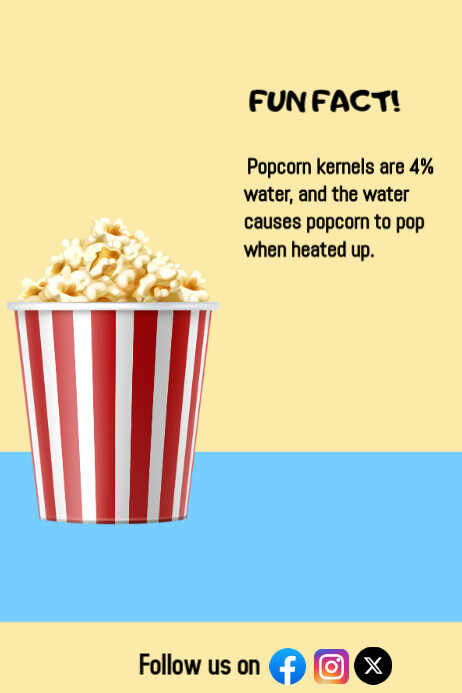 Modèle Orange Professional Popcorn Fun Fact Poster | PosterMyWall