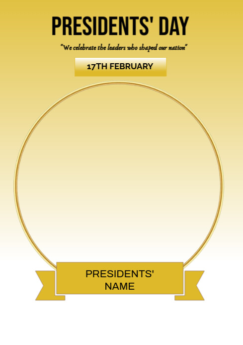 Orange Professional Presidents Day Flyer A4 Template | PosterMyWall