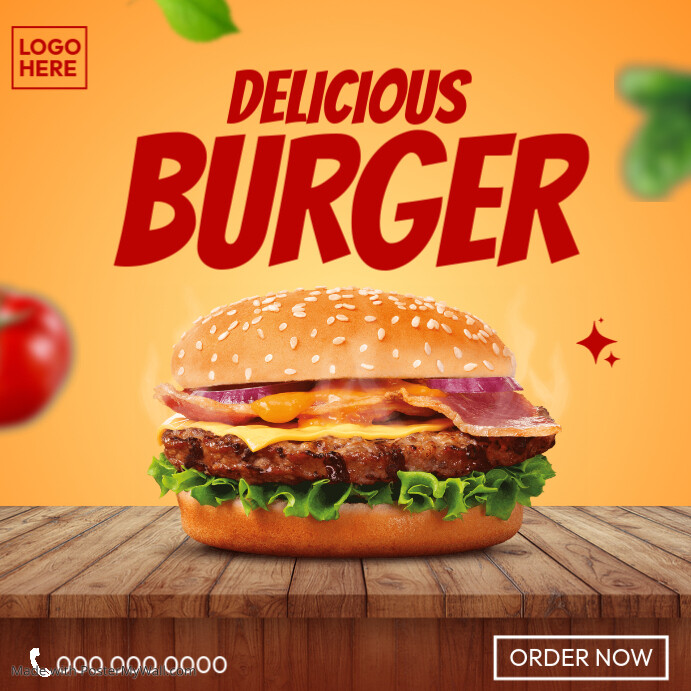 Orange Professional Restaurant Menu Cover Instagram Post Template ...