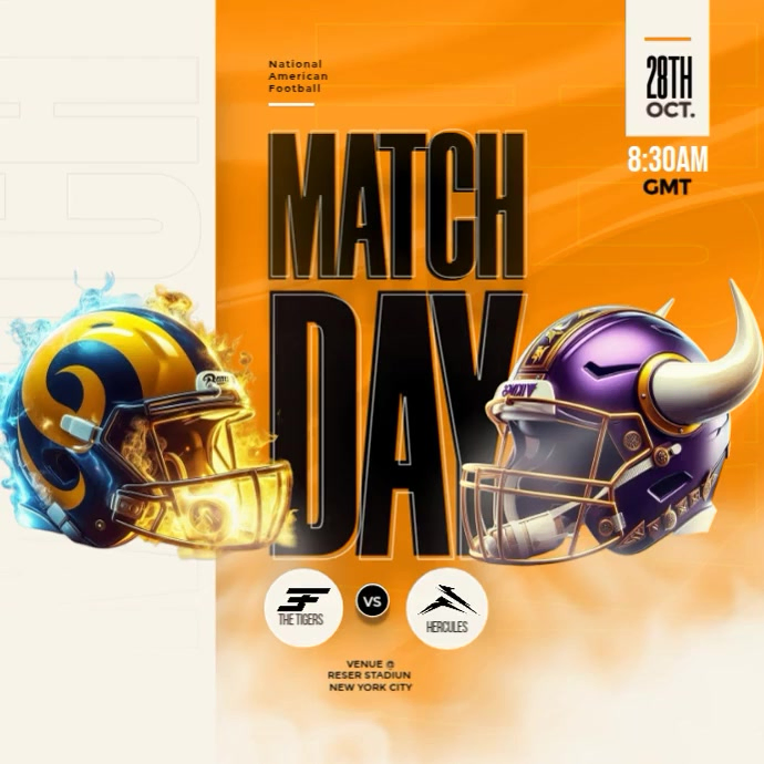 Orange Professional Sports Flyer, Match Day Poster, Tournament Flyer ...