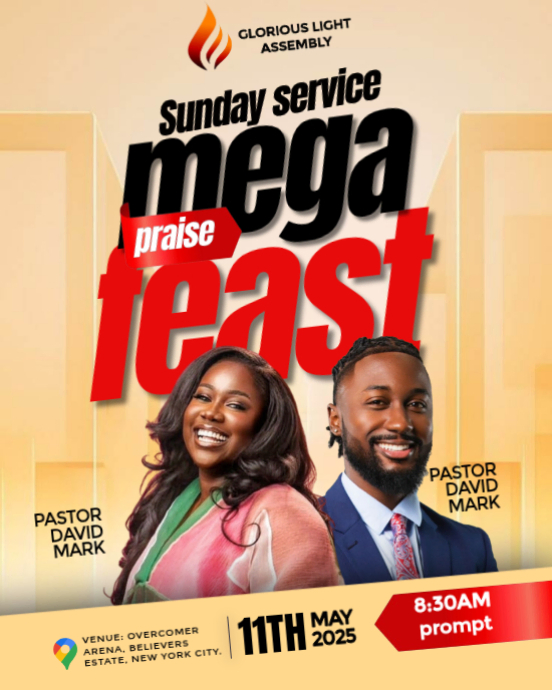 Copy of Orange Professional Sunday Service Event Instagram Portrait ...