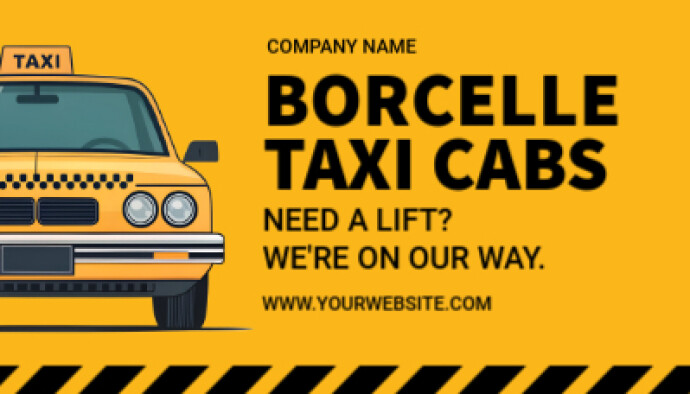 Orange Professional Taxi Cab Business Card Template | PosterMyWall