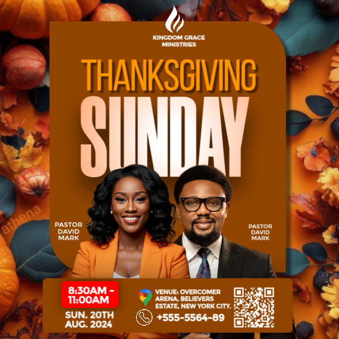 Copy of Orange Professional Thanksgiving Service Instagram Post ...
