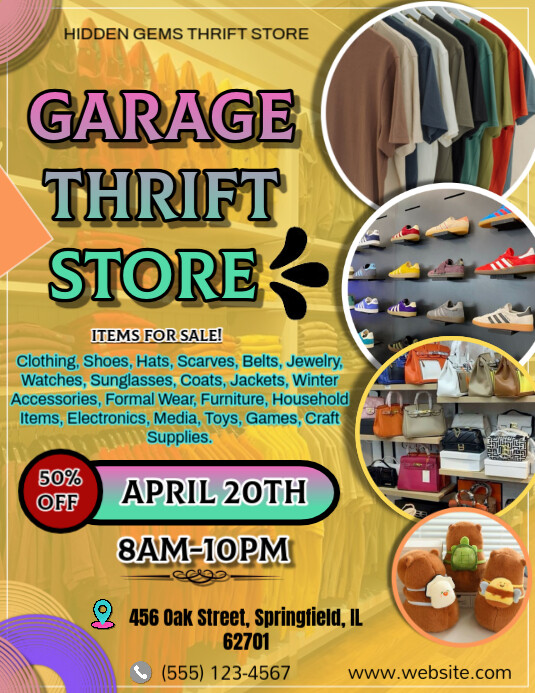 Copy of Orange Professional Thrift Store Flyer (us Letter) | PosterMyWall