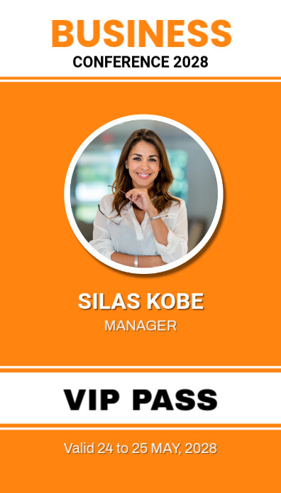Copy of Orange Professional Vip Pass Card Business Card | PosterMyWall