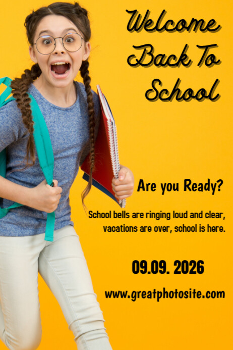 Orange Professional Welcome Back To School Poster Template | PosterMyWall