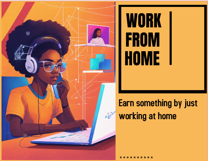 Orange Professional Work From Home Flyer (us Template | PosterMyWall