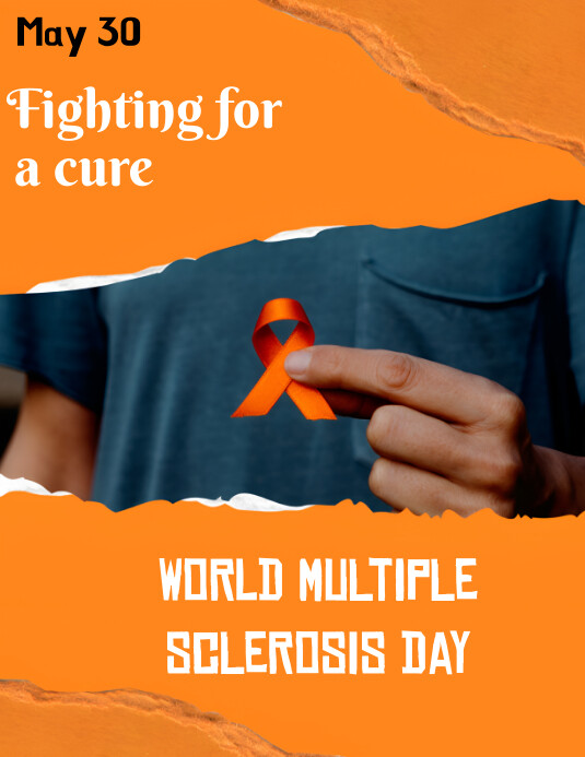 Orange Professional World Multiple Sclerosis Template | PosterMyWall