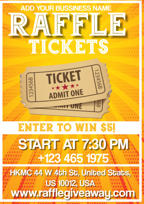 Copy of Orange Raffle Tickets A3 | PosterMyWall