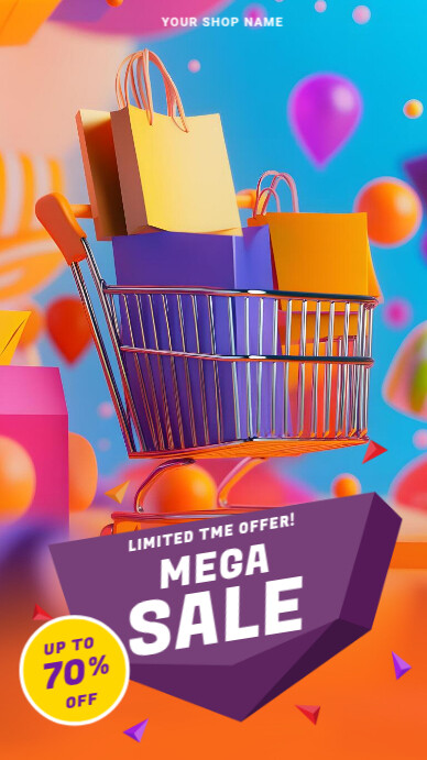 Orange Sale Advert Instagram Story Template | PosterMyWall