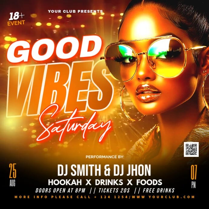 Copy of Orange Saturday After Work Night Party Video Flyer Instagram ...