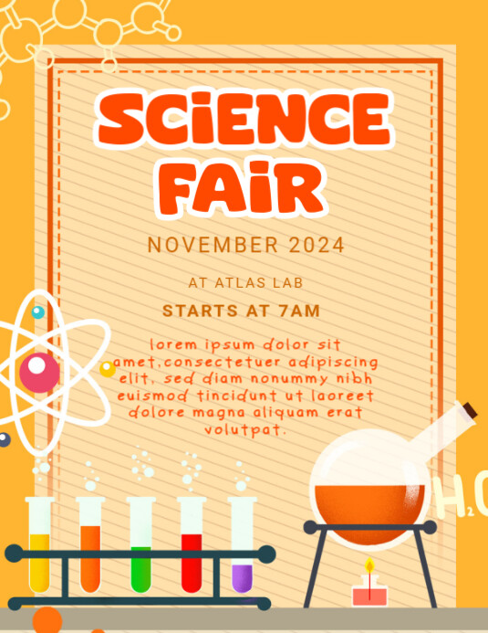 Copy of Orange Science Fair Flyer (us Letter) | PosterMyWall