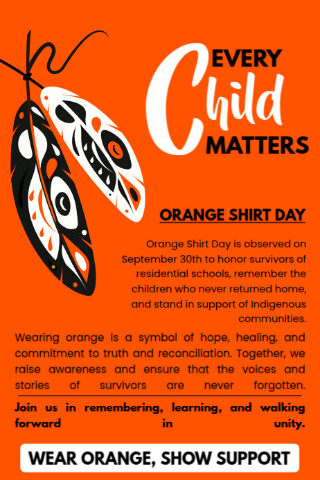 orange shirt day flyer Template | PosterMyWall