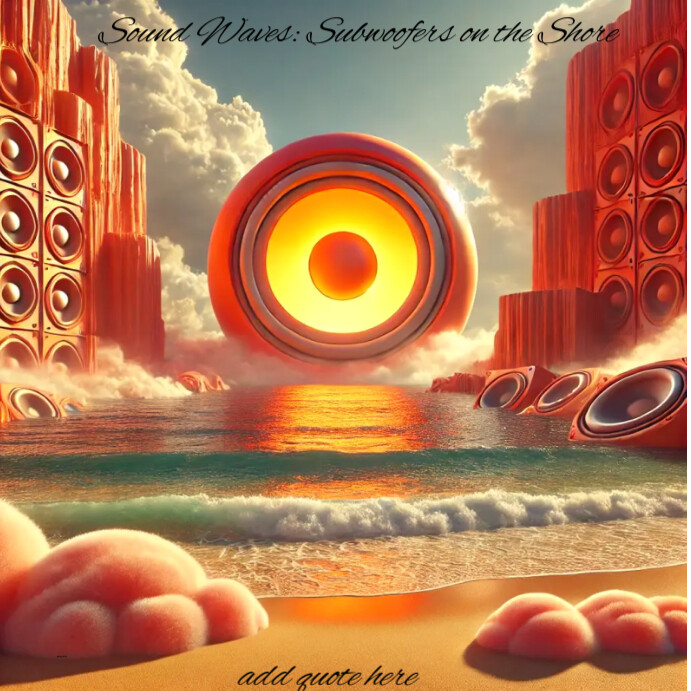 Orange Sound Waves: Subwoofers On The Shore Instagram Post Template ...