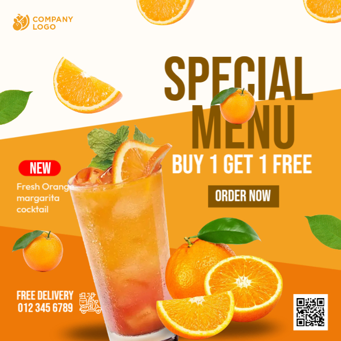 Orange Special Menu Template | PosterMyWall