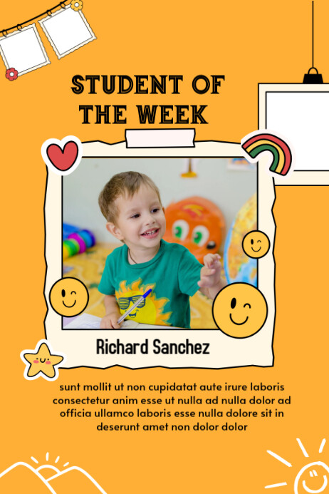 Copy of Orange Student Of The Week Poster | PosterMyWall