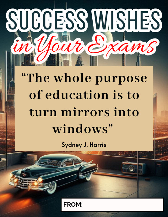 Orange Success Wishes In Your Exams Card Desi Template | PosterMyWall