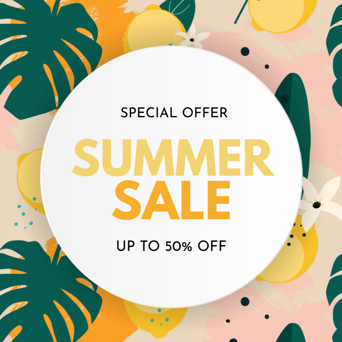 Orange Summer Sale Template | PosterMyWall