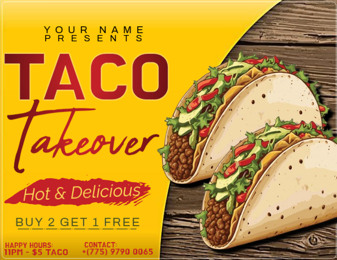 Orange Taco Promotion Flyer Template | PosterMyWall